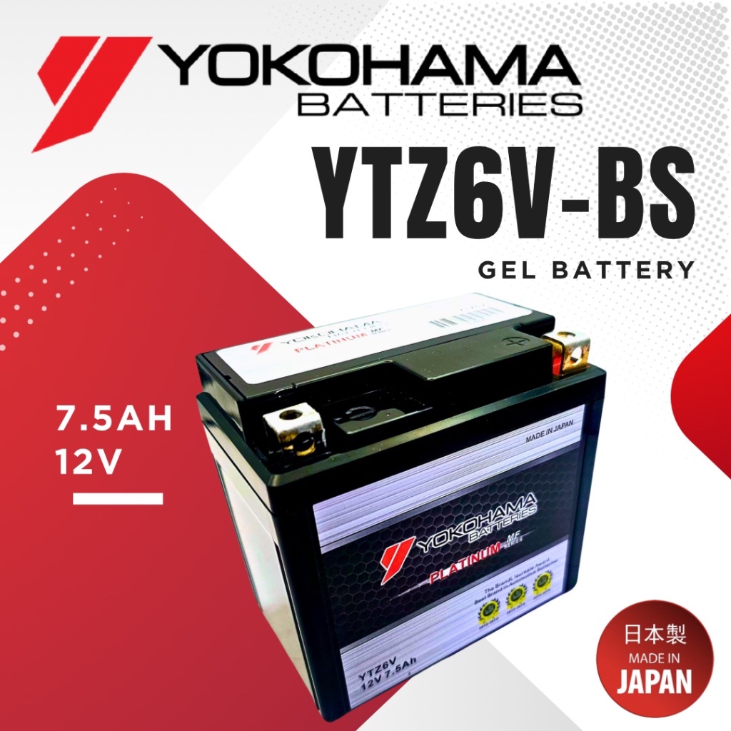 YTZ6V YTZ6 YOKOHAMA BATTERY 12V 7.5AH RS150 HONDA SUZUKI BELANG150 ...