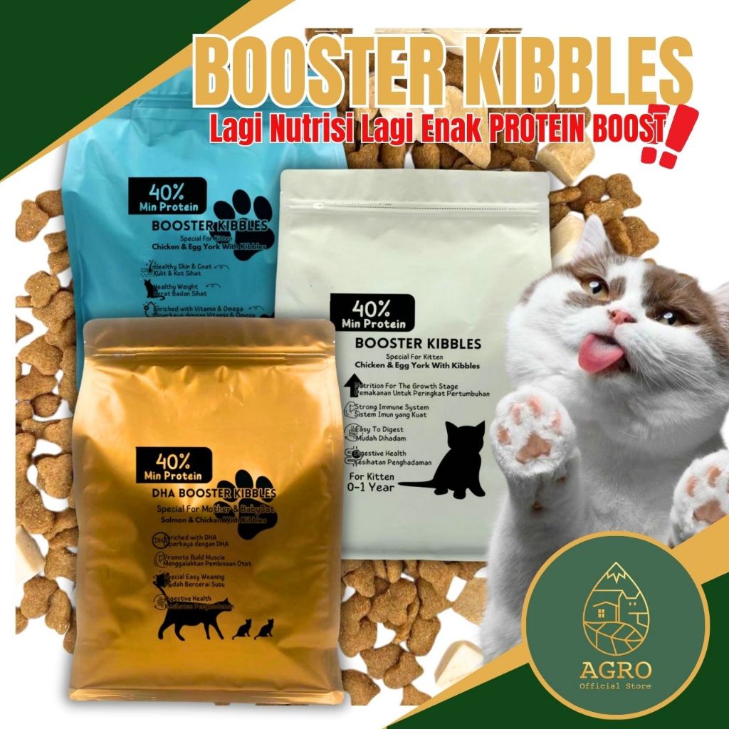 AGRO | Makanan Kucing | Kibbles Cat | Cat Food | Booster Gemuk Kucing ...