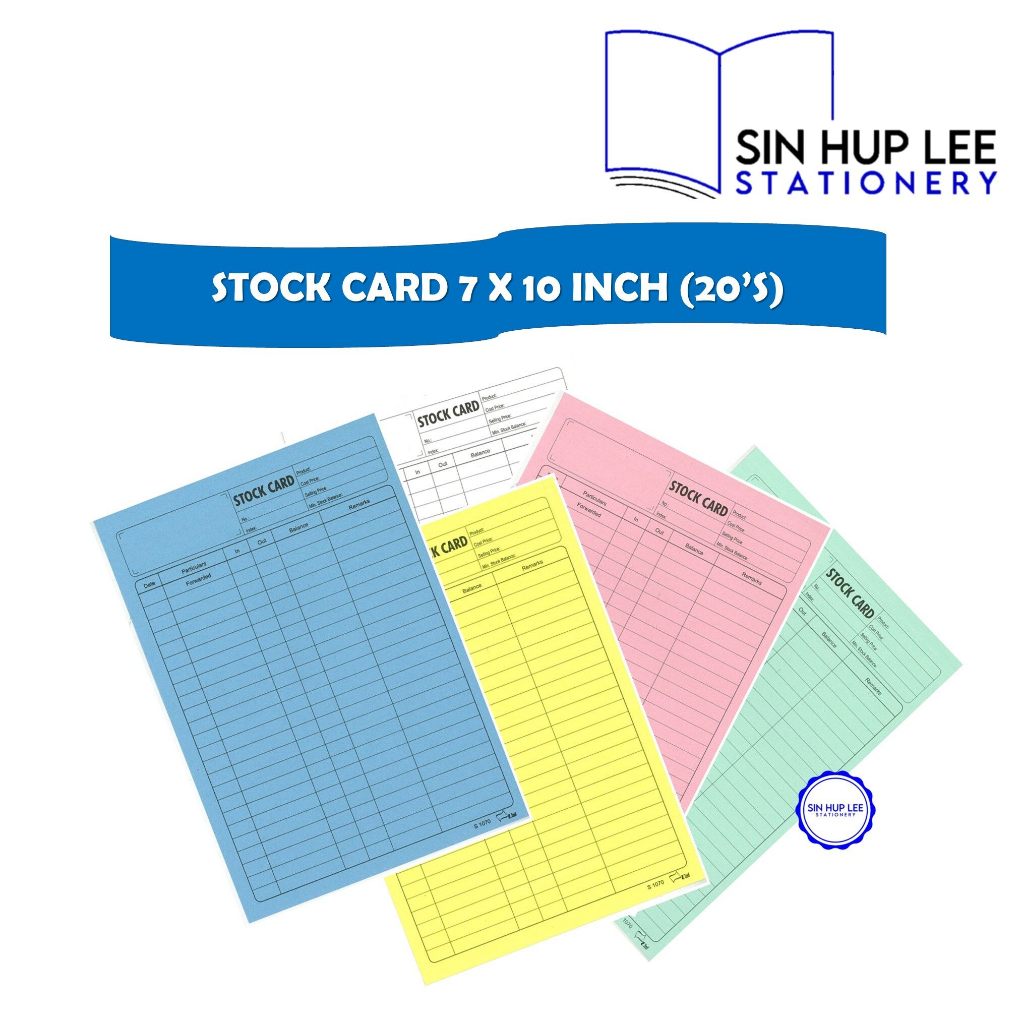 Stock Card / Kad Stock / Stock Record Card 7 x 10 inch (20pcs Per Pack ...
