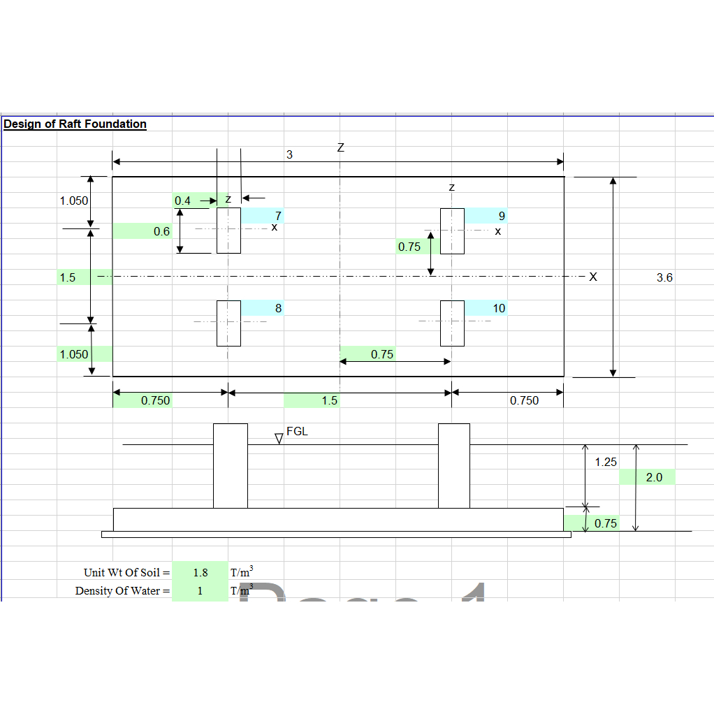 Raft Foundation Design Excel Spreadsheet | Shopee Malaysia