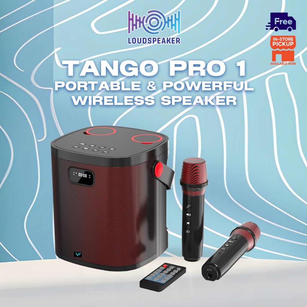 Vinnfier VF Tango Pro 1 Bluetooth Portable Karaoke Speaker with 2 Wireless Microphone Support ...