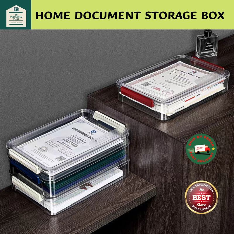 Transparent Home Document Storage Box Marriage Certificate Storage Box File Classification ...