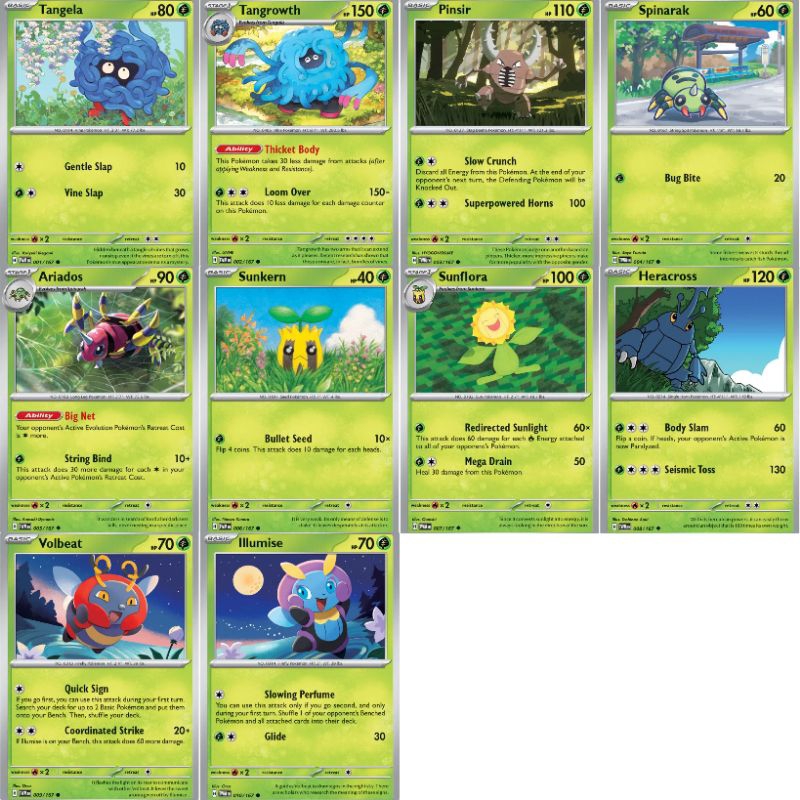 POKÉMON PTCG SV06: Twilight Masquerade Grass C,UC 001 002 003 004 005 006 007 008 009 010 011 ...