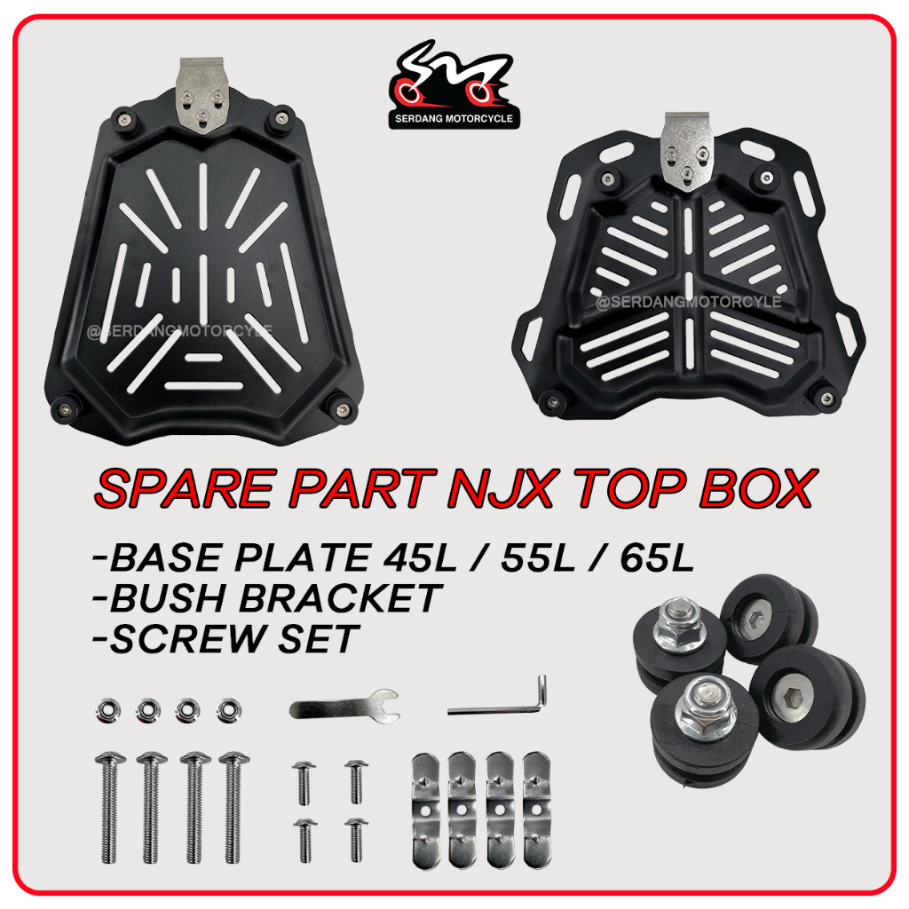 NJX Spare Parts Aksesori Top Box 45L 55L 65L Bush Bracket Base Plate ...