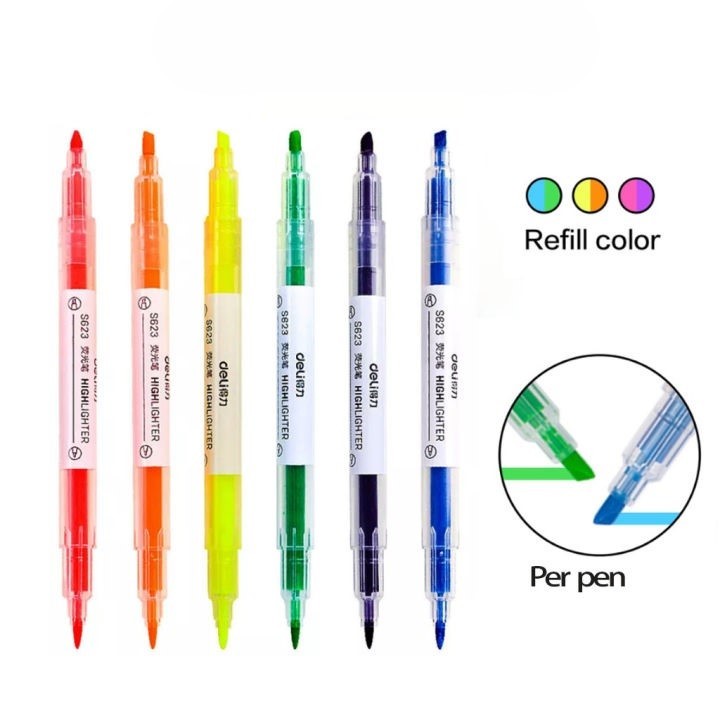 DELI CHIPSTER & BULLET TIP HIGHLIGHTER 153MM S623 (YELLOW) | Shopee ...