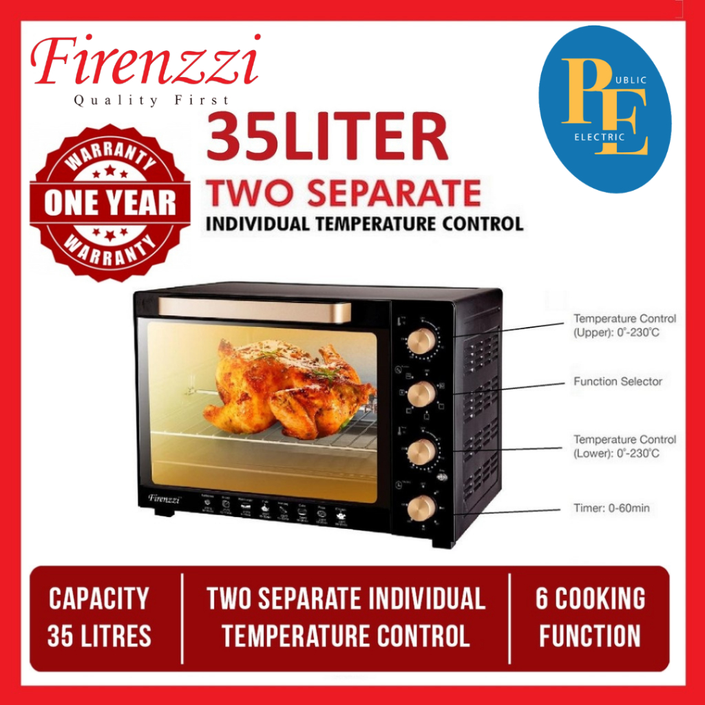 Firenzzi 35L 50L 60L Separate Temperature Control Counter Top Electric ...