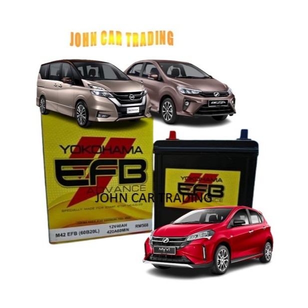 Yokohama EFB Advance Battery M42 Car Battery Bateri 60B20R / 60B20L EFB High Spec For I-Stop ...