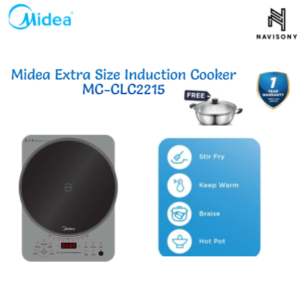 Midea 2200W Induction Cooker With XXL Mega Panel MC-CLC2215 (Free a Pot ...
