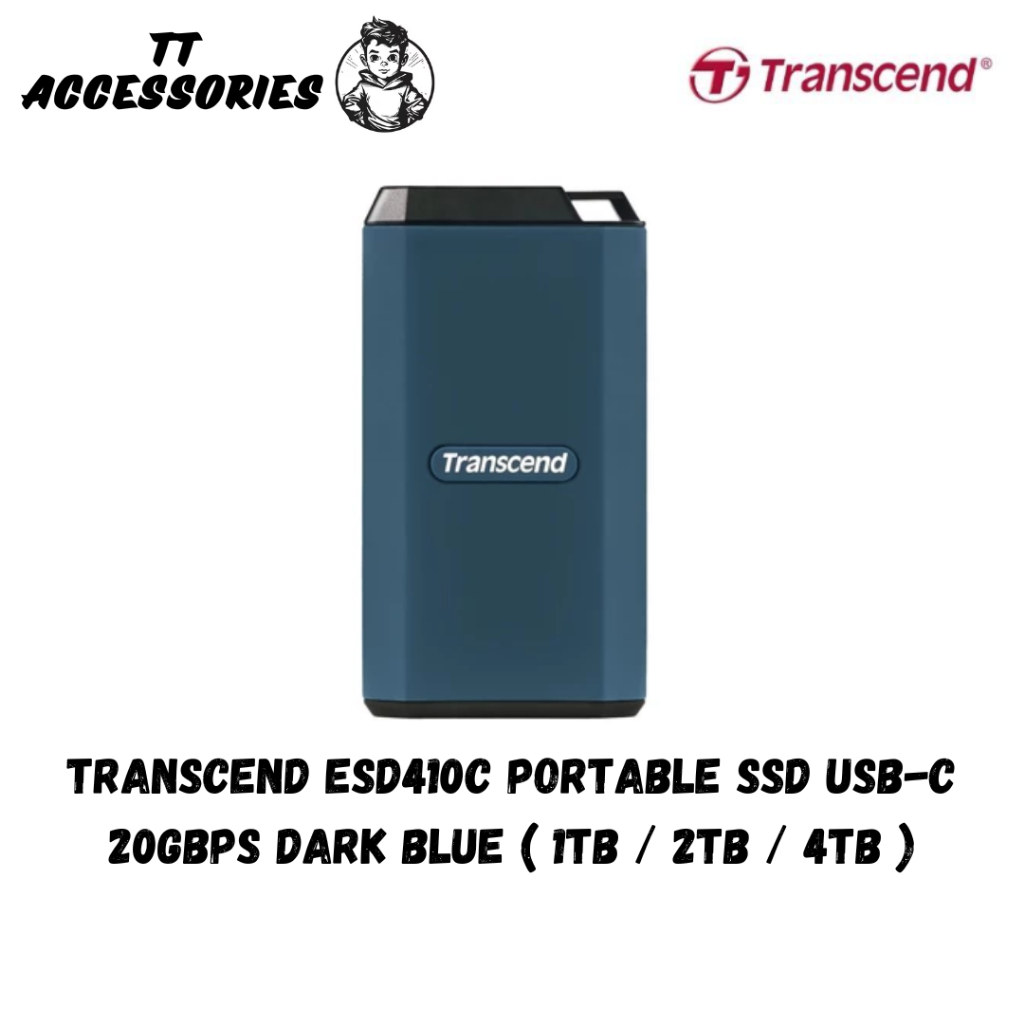 Transcend ESD410C Portable SSD USB-C 20Gbps Dark Blue - 1TB / 2TB / 4TB ...