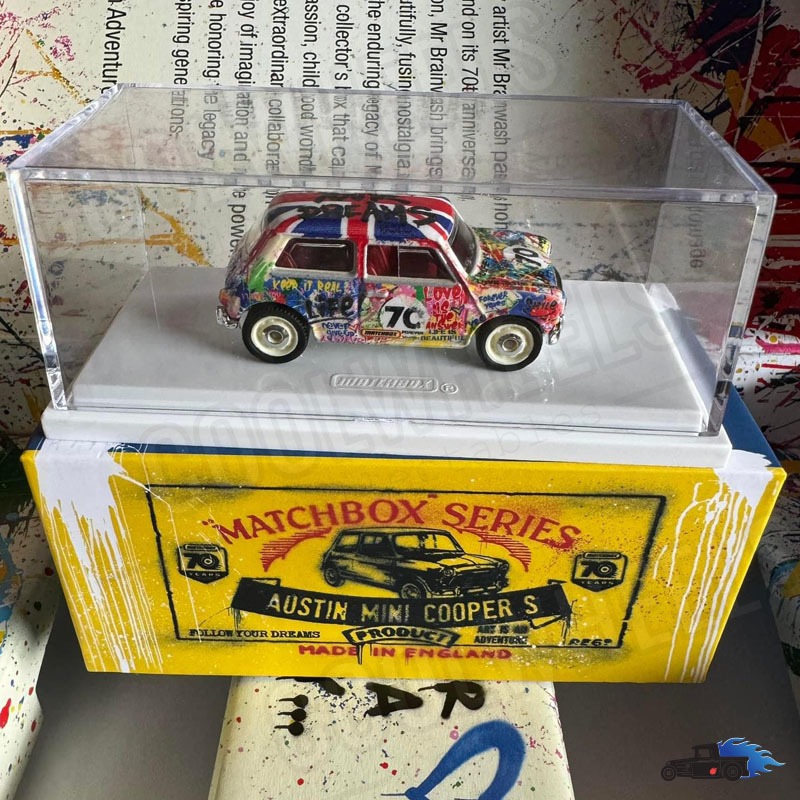 Matchbox 2023 Matchbox x Mr Brainwash 1964 Austin Mini Cooper S (Mattel ...