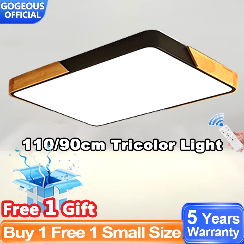 96w Wooden Ceiling Light Remote Control High-brightness Living Room ...