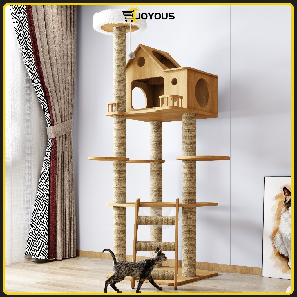 Premium Cat Tree House Wood Cat Condo Cat house Indoor Cat Tower Cat ...