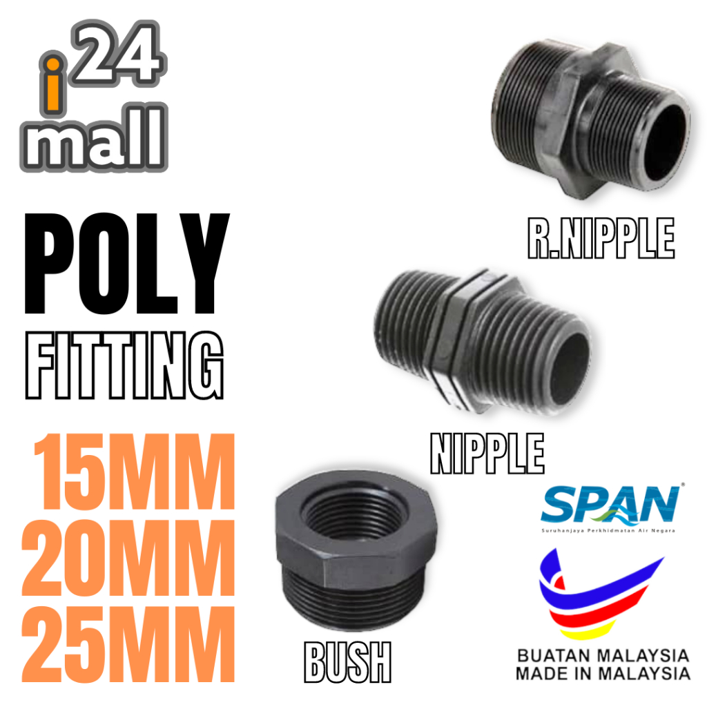 [HIGH QUALITY]【LOCAL】POLY Fitting | Nipple / Reducing Bush / Reducing Nipple / Poly Pipe Fitting ...