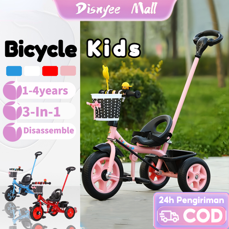 Basikal Budak Kanak 2 Tahun Bicycle Kids outdoor Tricycle Kids Stroller ...