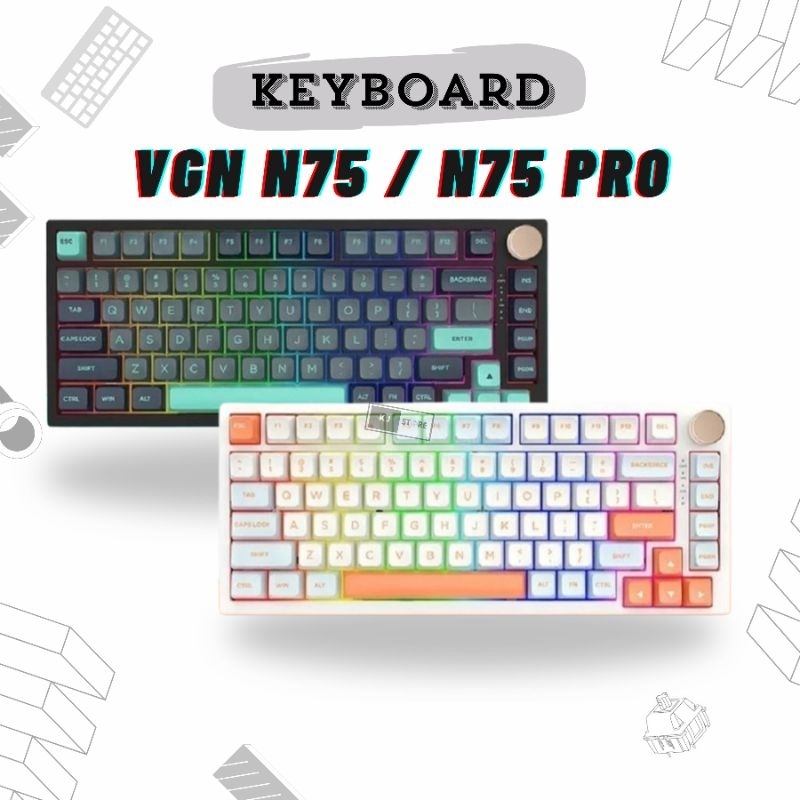 🔥Ready stock🔥VGN N75 Pro Tri-Mode Gasket Mechanical Keyboard RGB ...