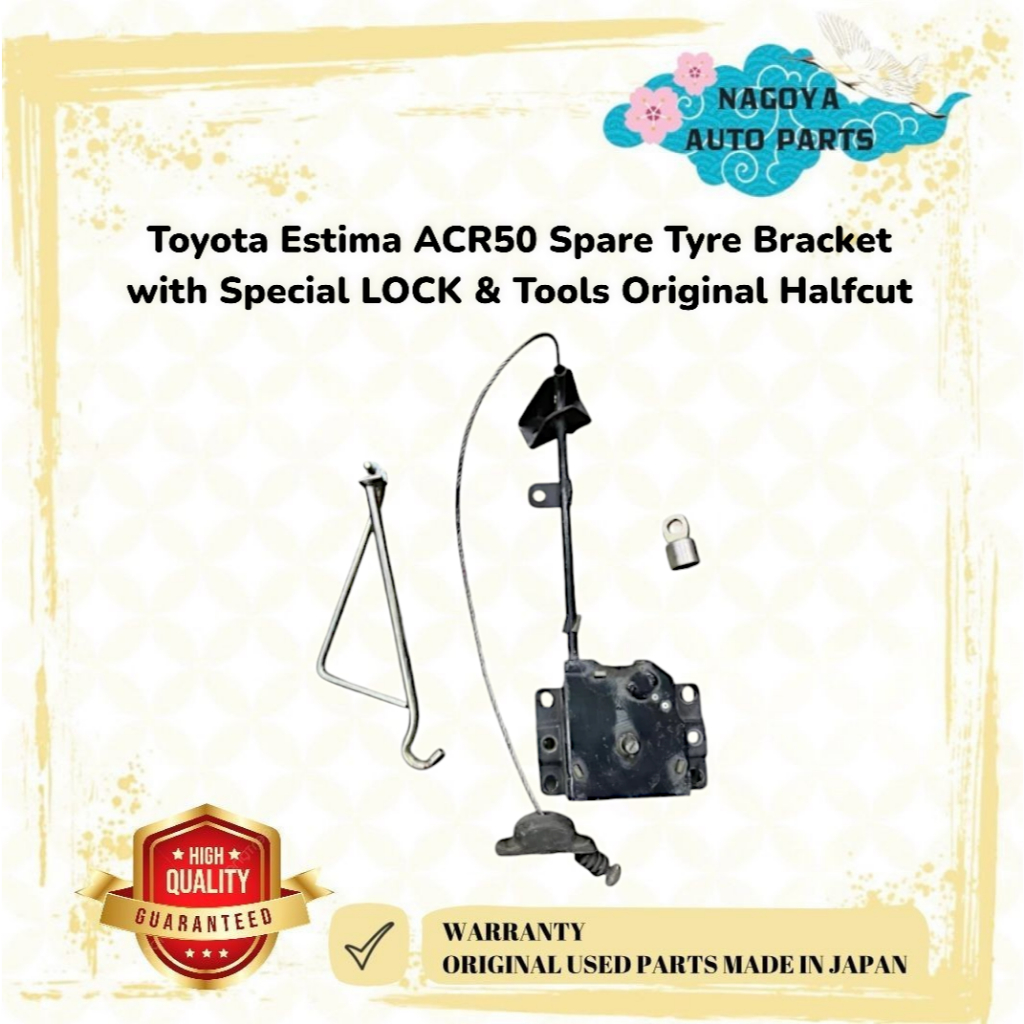Toyota Estima ACR50 Spare Tyre Bracket with Special LOCK & Tools ...