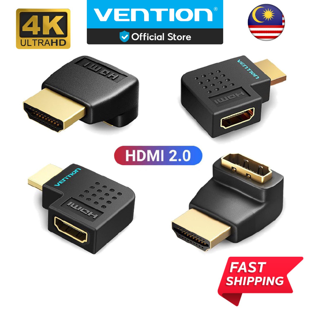 Vention HDMI 2.0 Adapter 90 Degree Right Angle HDMI Male to Female ...