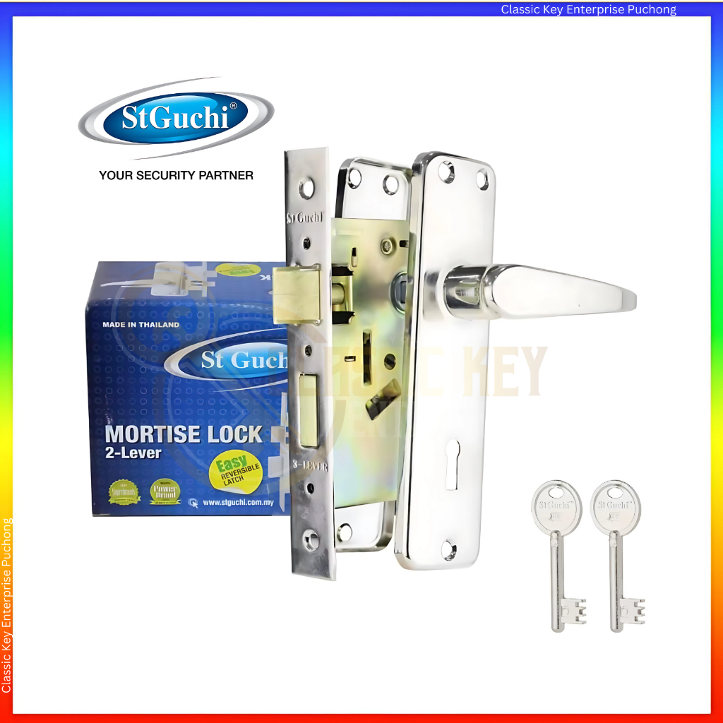 St Guchi Mortise 2 Lever Handle Grill Door Lock Model H-3003 | Shopee ...