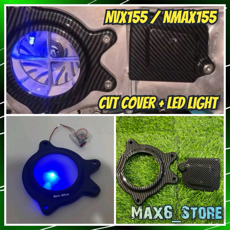 YAMAHA NVX155 V2 NMAX155 V2 CVT COVER TRANSPARENT WITH LED CVT ENGINE ...