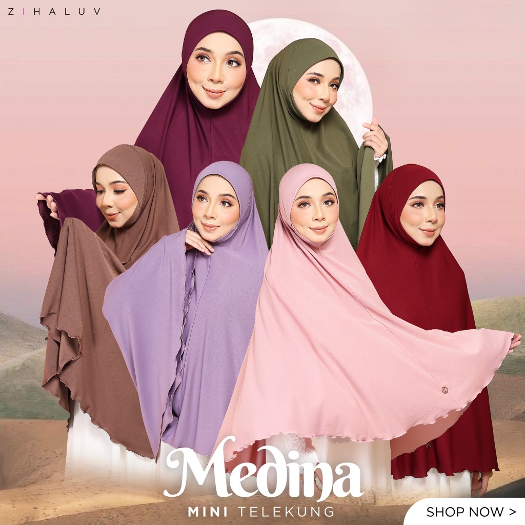 Zihaluv - Tudung Medina Mini Telekung Easy On - Mosscrepe - [ Bidang 60 ...