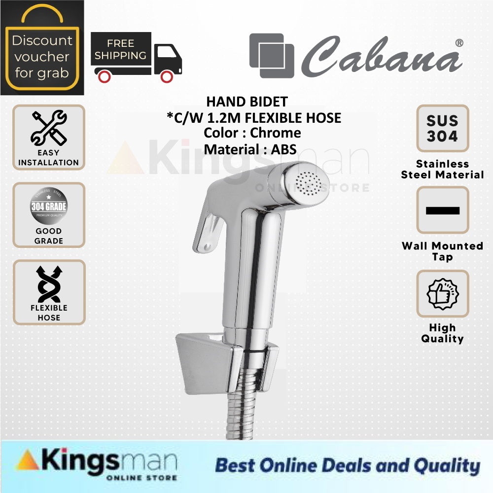 [Kingsman] Cabana Hand Bidet C/W 1.2M Flexible Hose ABS CHROME Color CB55CR | Shopee Malaysia