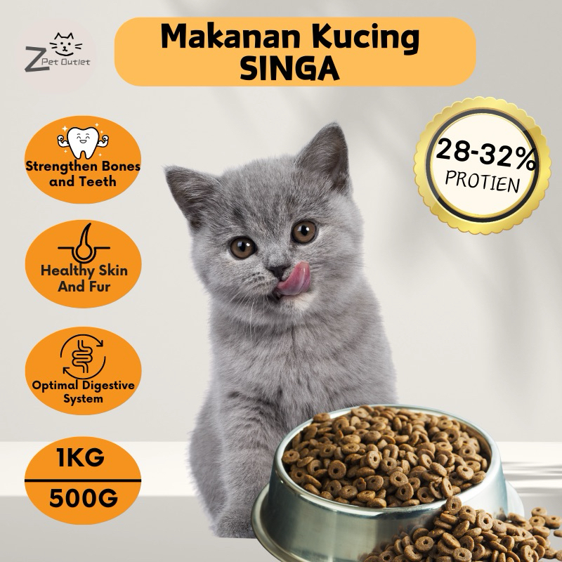 SINGA Premium Kibbles 1kg Makanan Kucing Direct Dari Kilang Fish Cat ...