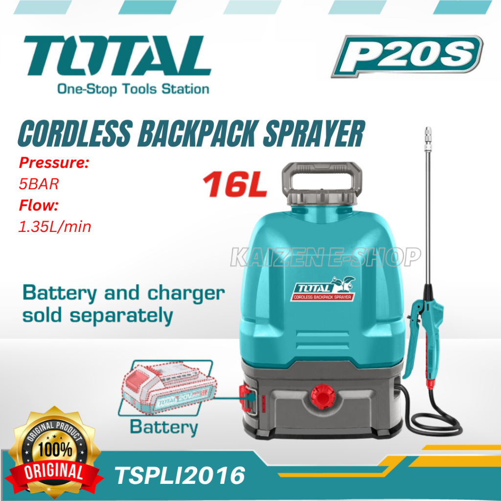TOTAL TSPLI2016 P20S 20V Li-ion Knapsack Sprayer 16L | Shopee Malaysia