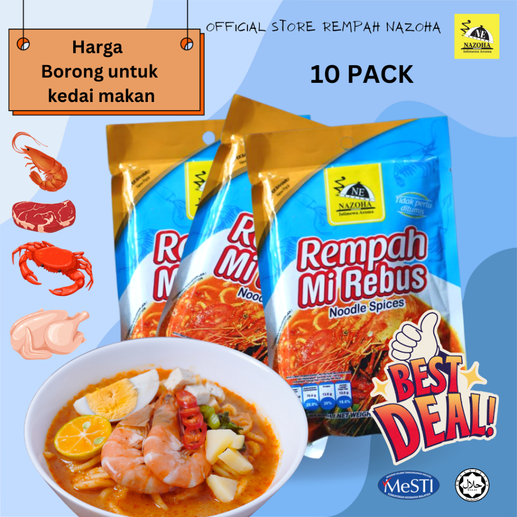 10 pack Rempah mee rebus Pedas noodles spicy Nazoha | Shopee Malaysia