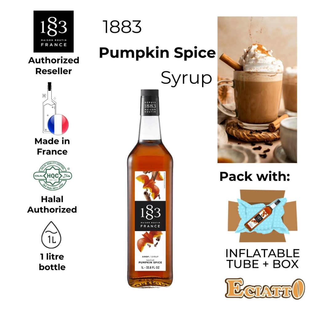 1883 MAISON ROUTIN Pumpkin Spice Syrup 1L Halal Premium Original Monin ...