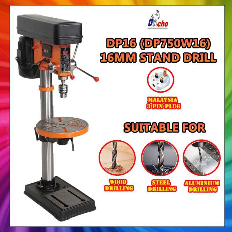 DACHO 16MM 750W HEAVY DUTY DRILL PRESS MACHINE Stand Drill Press Drill ...