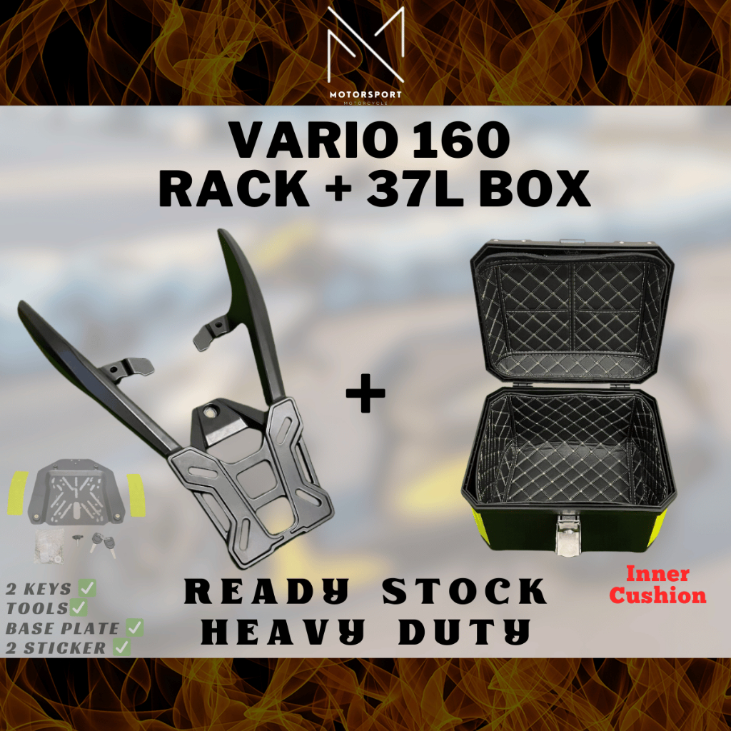 HONDA VARIO 160 Rack With Box Monorack Top Box 37L 47L 55L Bracket Rack ...
