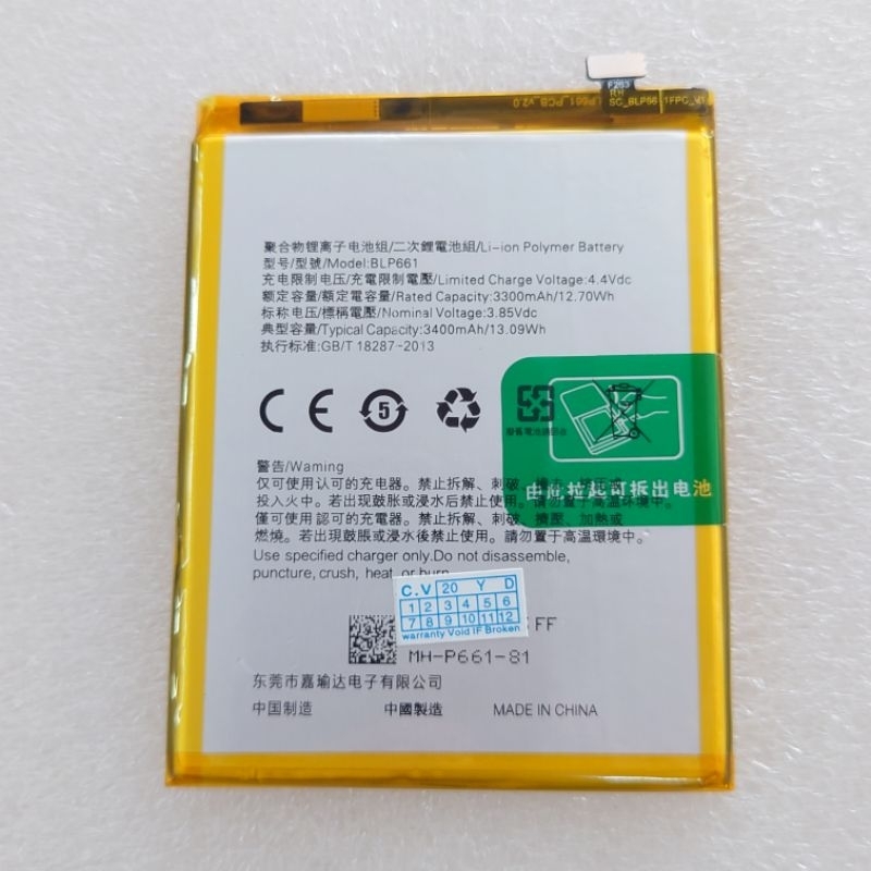 Oppo F7 BLP661 CPH1821 CPH 1821 Original Battery Replacement 3400mah ...