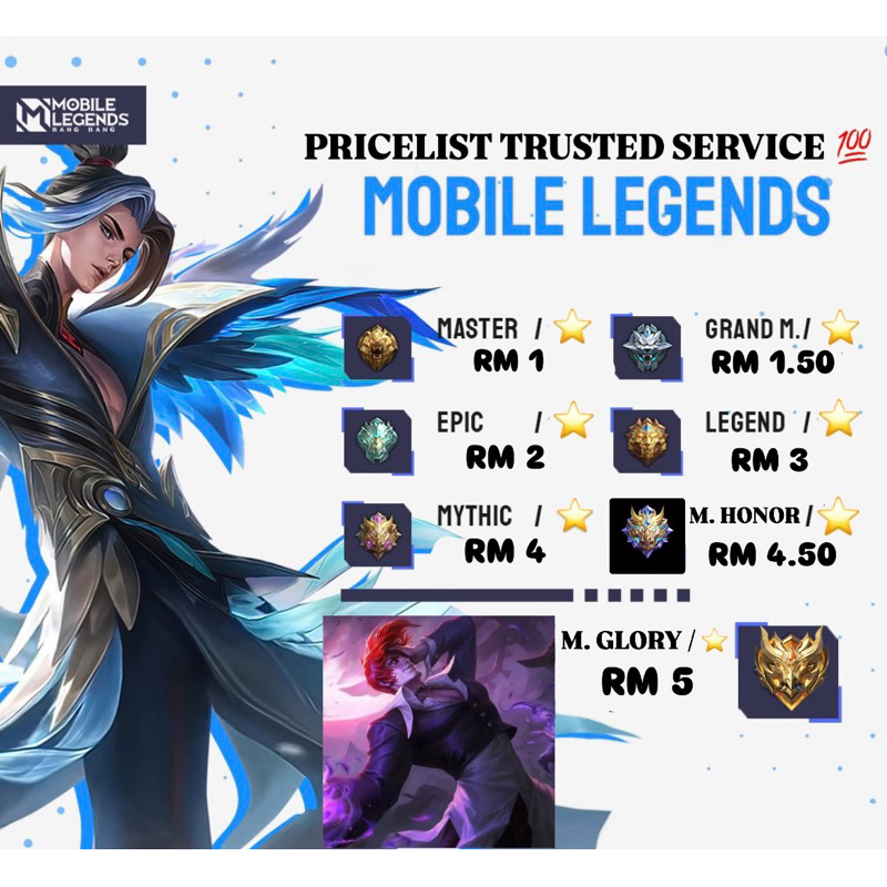 MLBB BOOST/JOKI RANK TERMURAH | Shopee Malaysia