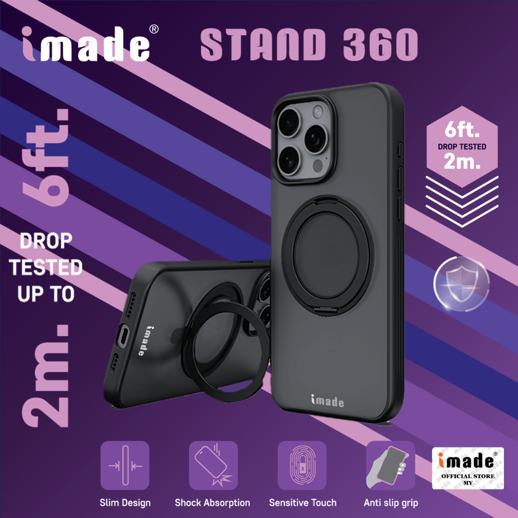 imade Stand 360 Magnetic Charging Case with Stand for iPhone16 Pro Max ...