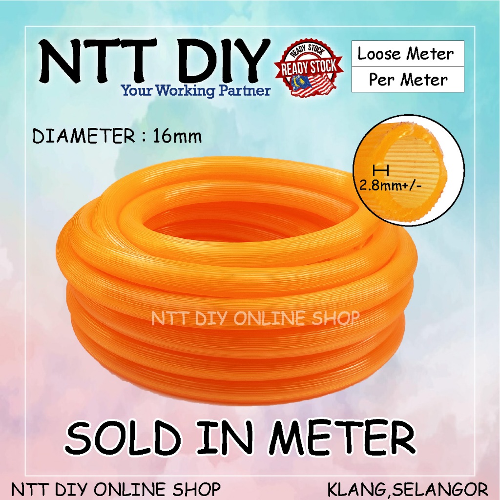 NTT DIY Orange Hose Getah Paip Tebal Water Hose Paip Getah Oren Garden Hose [ Ready Stock ...