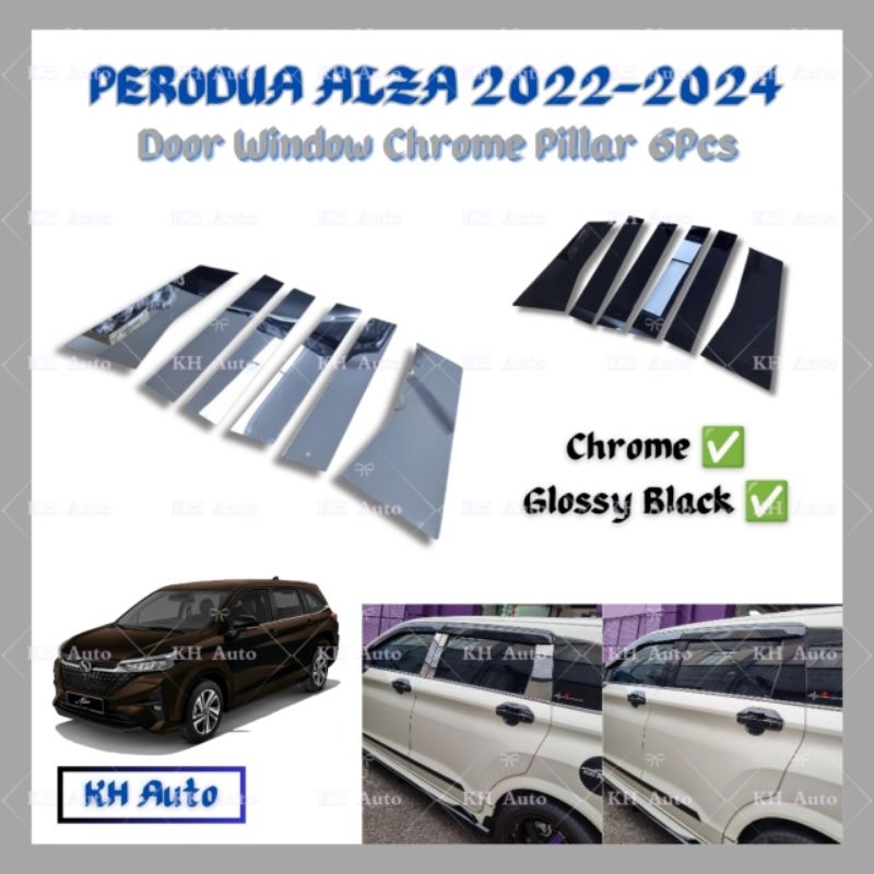Perodua Alza 2022-2024 Side Door Window Chrome Pillar Stainless Steel ...