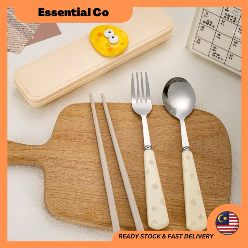 Cute cutlery set Portable cutlery set Eco friendly utensils box lunch ...