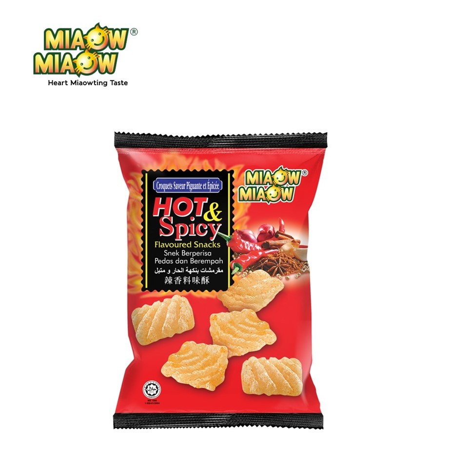Miaow Miaow Hot & Spicy Flavoured Snacks - 50g | Shopee Malaysia