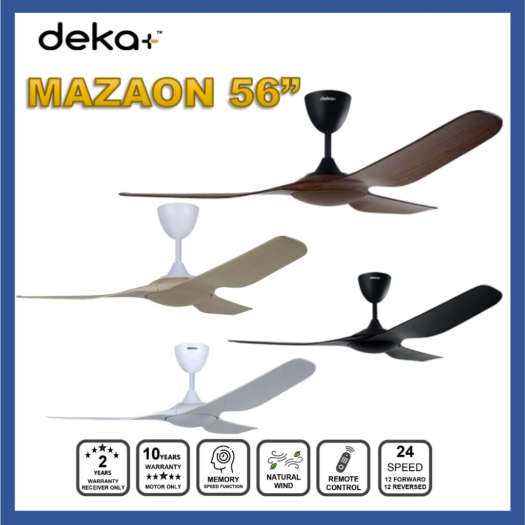 DSNY NEW DEKA Fan DEKA+ MAZON 56'' 3 Blades 24 Speeds +Reverse Mode ...