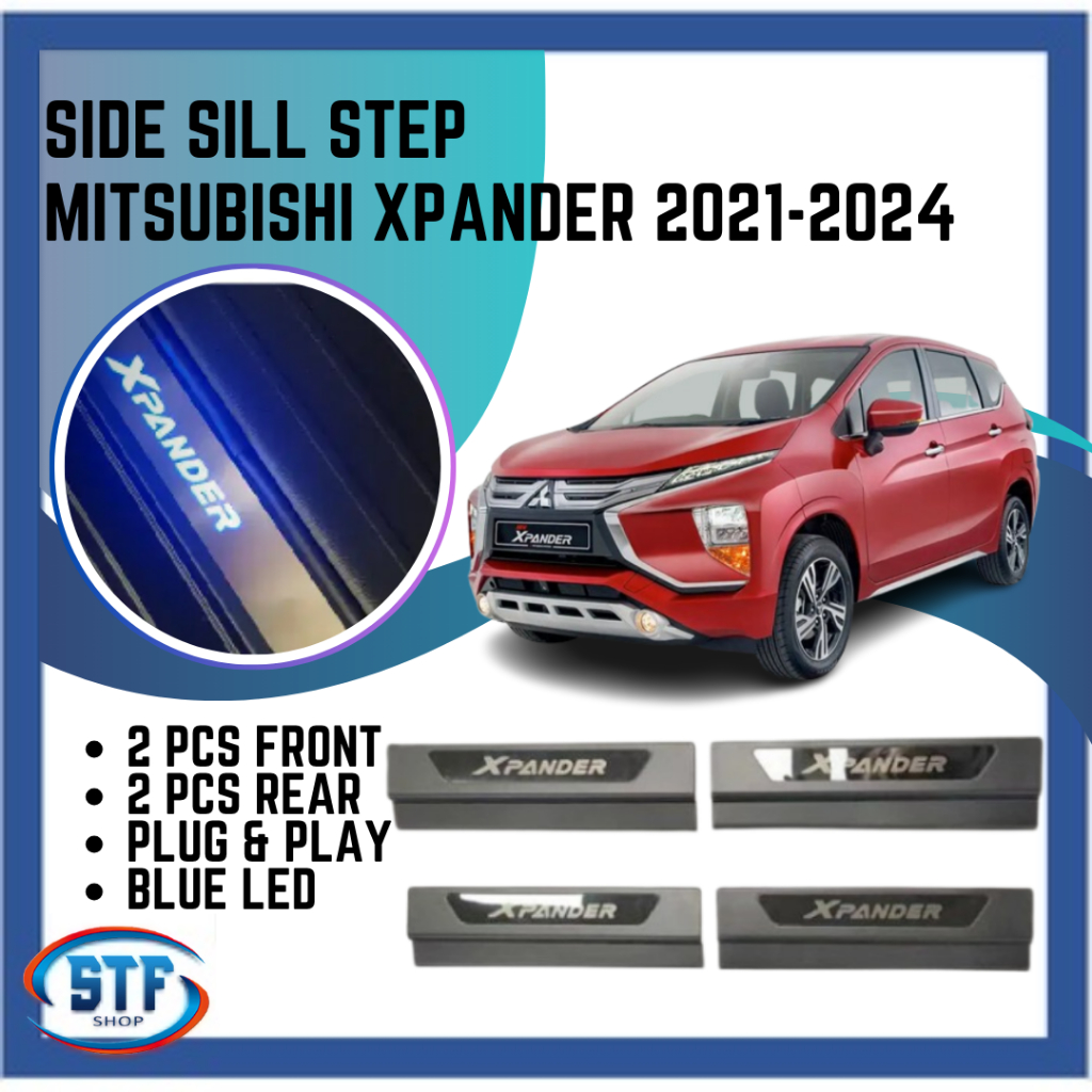 Mitsubishi Xpander 2021-2024 Blue LED Door Side Sill Step Plate 4 PCS ...