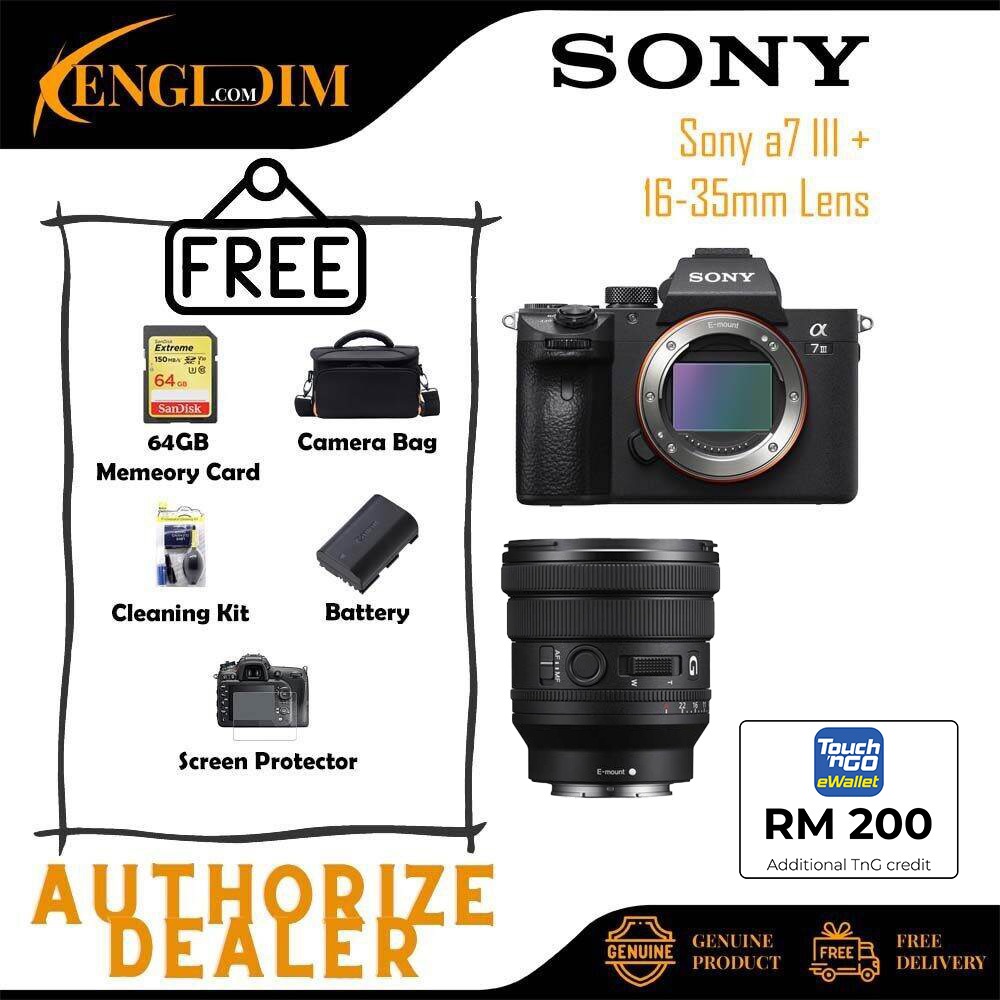 (READY STOCK) Sony Alpha a7 III A7III A7M3 Mirrorless Digital Camera with Sony FE PZ 16-35mm f/4 ...