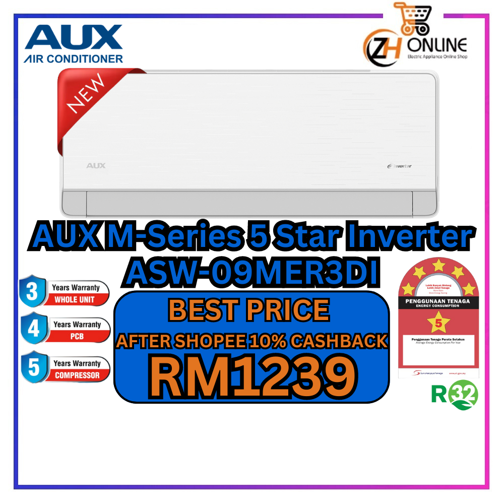 [NEW] AUX 1.0HP-2.5HP 5 Star Inverter M-Series & 4 Star C-Series ...