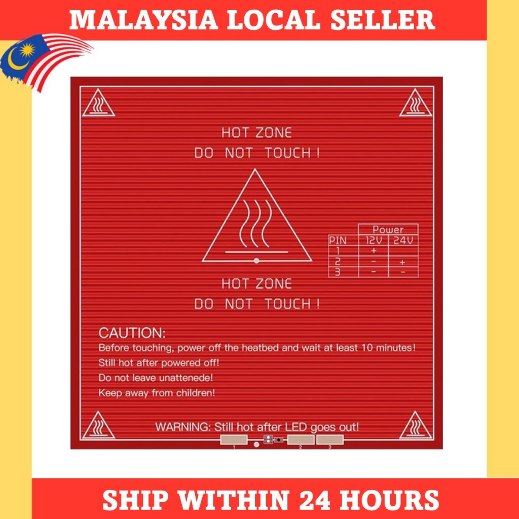 3D Printer 12V - 24V Heatbed MK2b 214 x 214mm PCB Dual Power Reprap MK2 ...