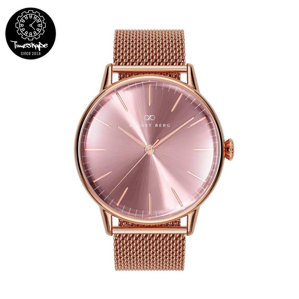 August Berg Serenity Rose Gold Dial Milanese Strap Women Watch ...