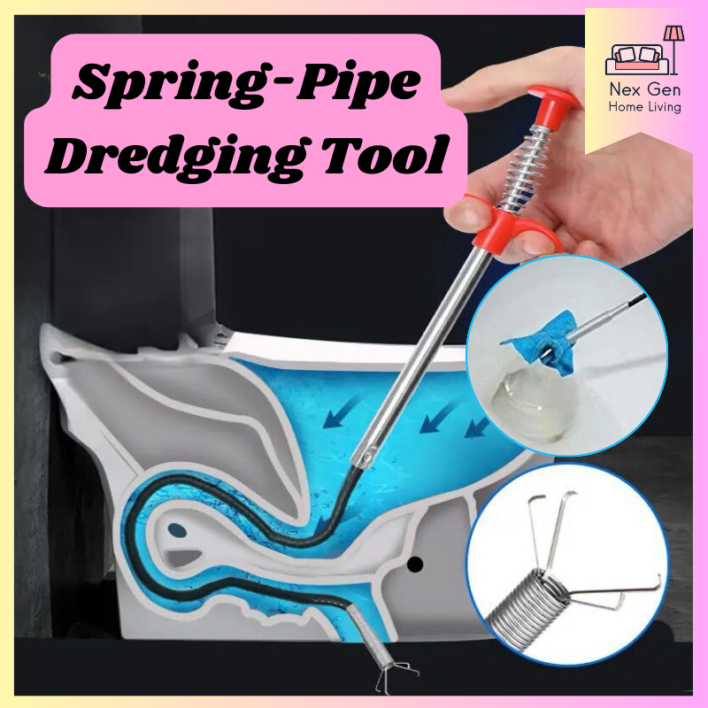 Drain Snake Clog Remover Sinki Sumbat 3M Bendable Drain Cleaner Spring ...