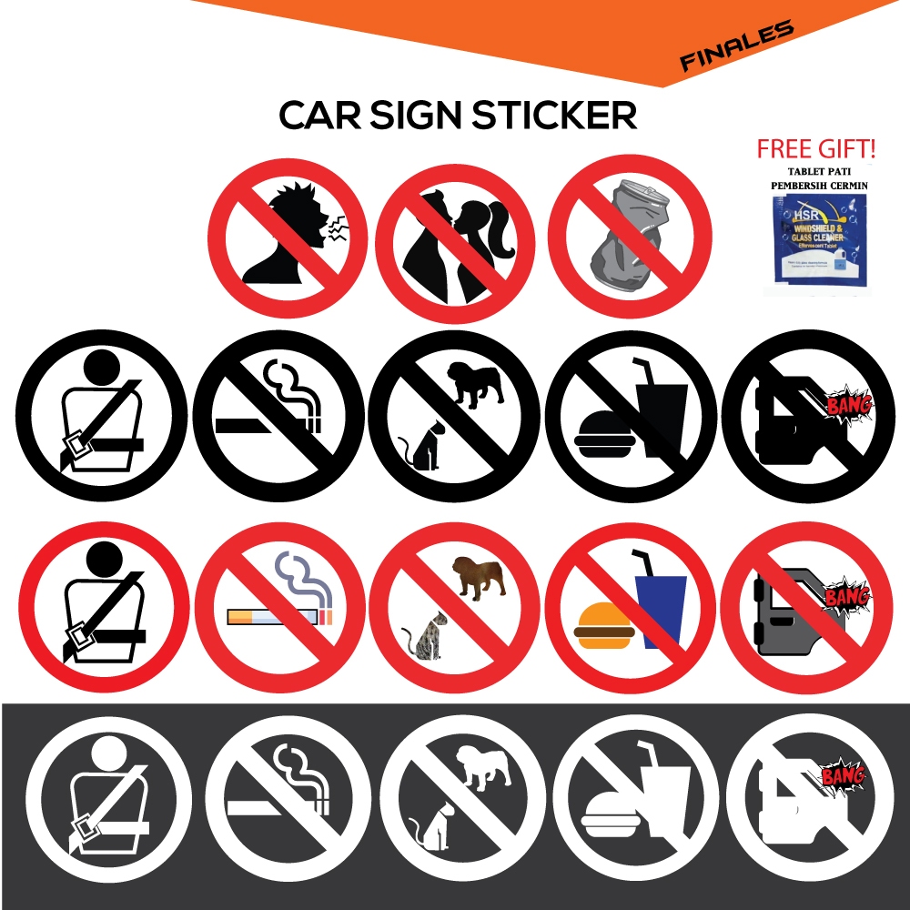 Grab Sign For Car Sticker Grab Car Sign Jangan Hempas Pintu No Smoking ...