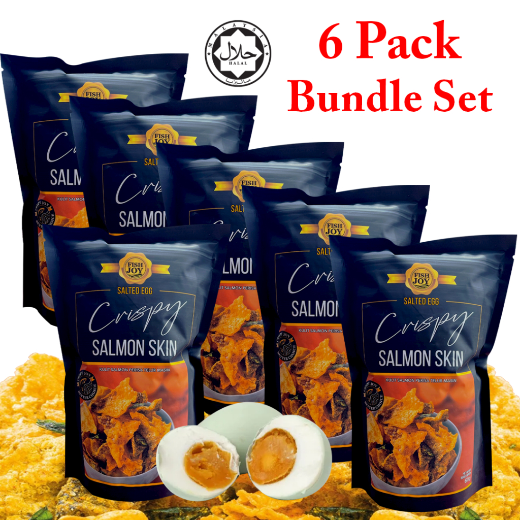 [Wholesale Bundle Set 6pack] Salted Egg Crispy Salmon Skin 100% Salmon ...