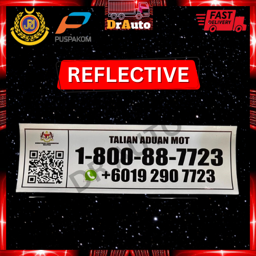 (REFLECTIVE) Sticker Lorry TALIAN ADUAN MOT / Hotline Complain ...