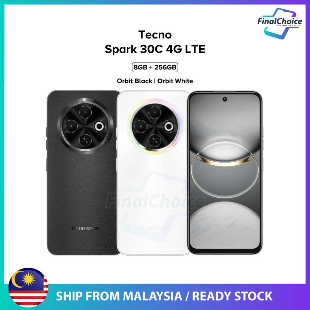 (New) Tecno Spark 30C 4G LTE/KL5 (8GB+256GB) Original Tecno Malaysia Warranty | Shopee Malaysia