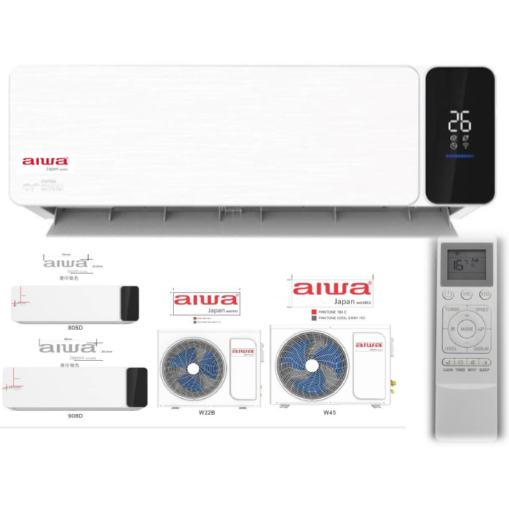 AIWA Split Type R32 Air Conditioner 1.0 | 1.5 | 2.0 HP AW-AC90SX | AW ...